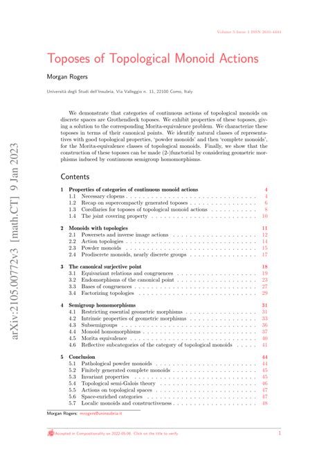 Pdf Toposes Of Topological Monoid Actions