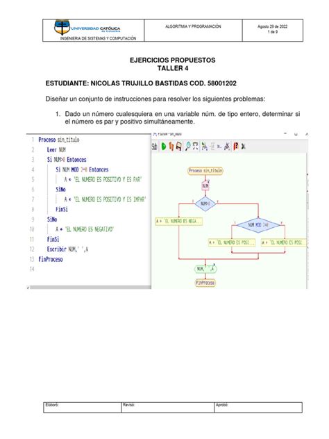 Taller 4 De Algoritmos Pdf Algoritmos Ciencias De La Computación
