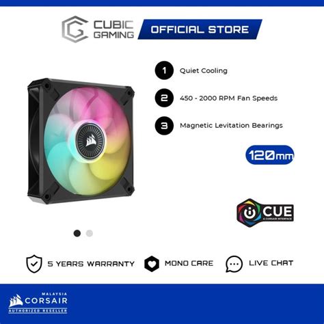 Corsair Icue Ml120 Rgb Elite Premium 120mm Pwm Magnetic Levitation Fan