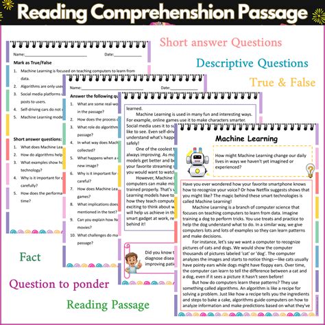 Machine Learning Reading Comprehension Passage And Questions
