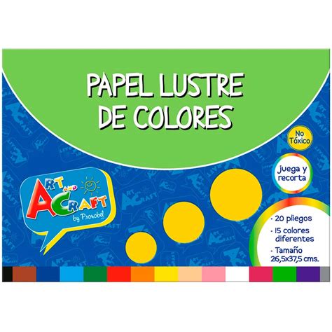 Estuche Papel Lustre Colores Art Craft Arcoiris Libreria