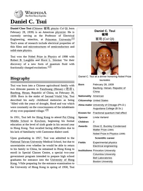 Daniel C Tsui Pdf