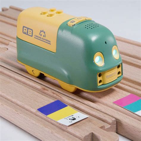Robobloq Coding Express Wooden Beech Track Robot Train For Coding