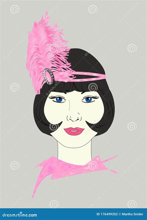 Pink Flapper Headpiece Stock Illustration Illustration Of Historic