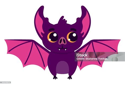 Kartun Kelelawar Lucu Dengan Mata Konsep Halloween Ilustrasi Vektor