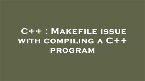 C Makefile Issue With Compiling A C Program YouTube