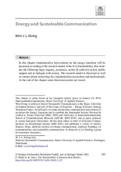Pdf Energy And Sustainable Communication