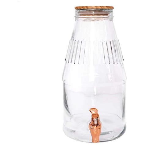 Fontaine à boisson avec couvercle en bambou 3 8 litres