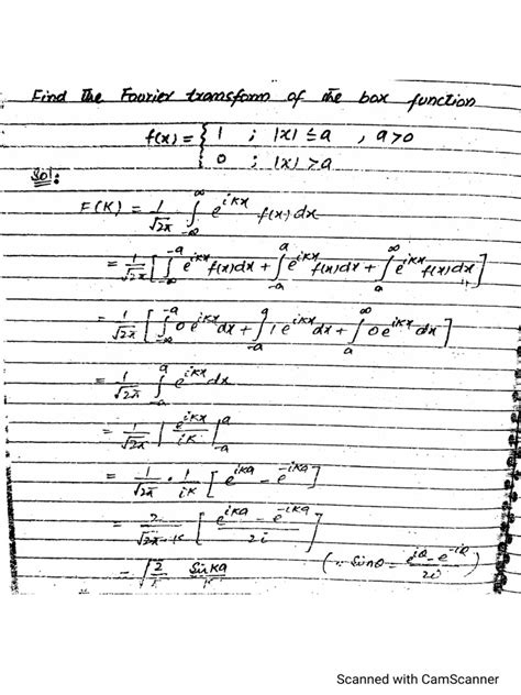 Further Examples Of Fourier Cosine And Sine Transform 1 Pdf