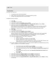 LAB 7 5 56 Docx LAB 7 5 6 Explanation In This Lab Your Task Is To