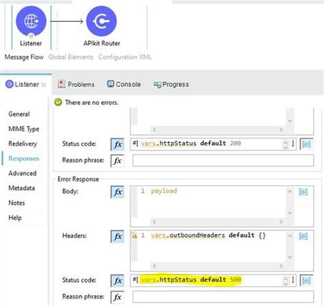 Tatus Is Not Being Sent Correctly In Listener Response After Failing In Apikit Router