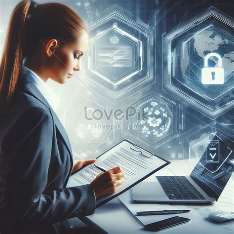 Businesswomen Create Electronic Checklists On Virtual Displays Made