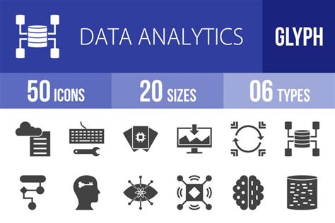 Data Analytics Glyph Icons