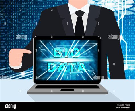 Bigdata Flow Stream Of Big Data 3d Illustration Shows A Fluid Information Cloud System With