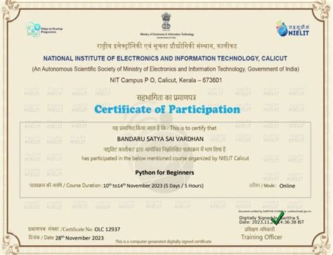 Bandaru Satya Sai Vardhan On Linkedin Pythonprogramming Nielit