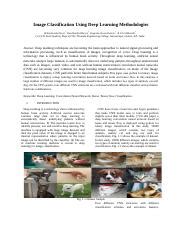 Image Classification Using Deep Learning Methodologies Docx Image Classification Using Deep