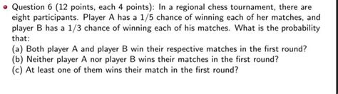 Solved Question 6 12 Points Each 4 Points In A Regional