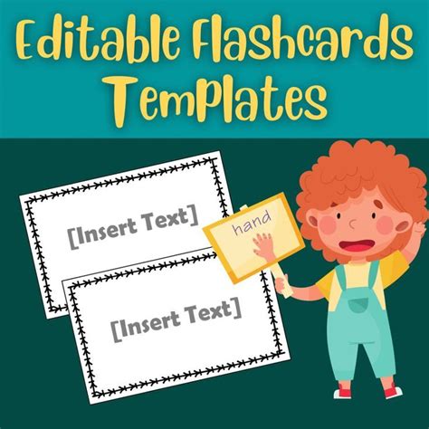 Editable Flashcards Template Arrow Borders 5 Sizes 1