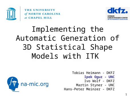 ppt implementing the automatic generation of 3d statistical shape