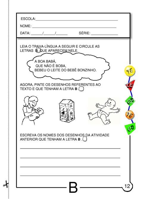 Atividades Com A Letra B Atividades Com Alfabeto Espa O Educar