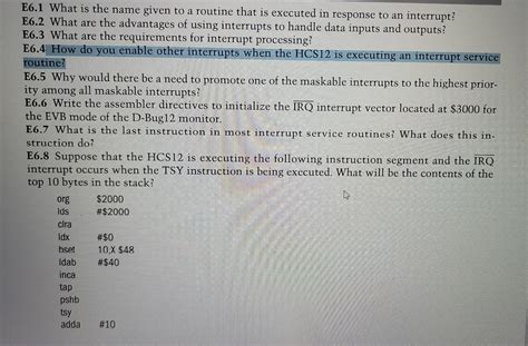 solved e6 1 what is the name given to a routine that is
