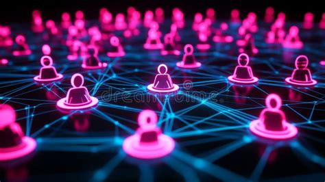 Network Connections Visualization Of Data Flow Representing Internet Connectivity And Social
