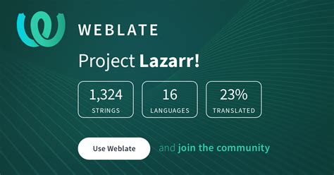 Get Involved In Lazarr Codeberg Translate