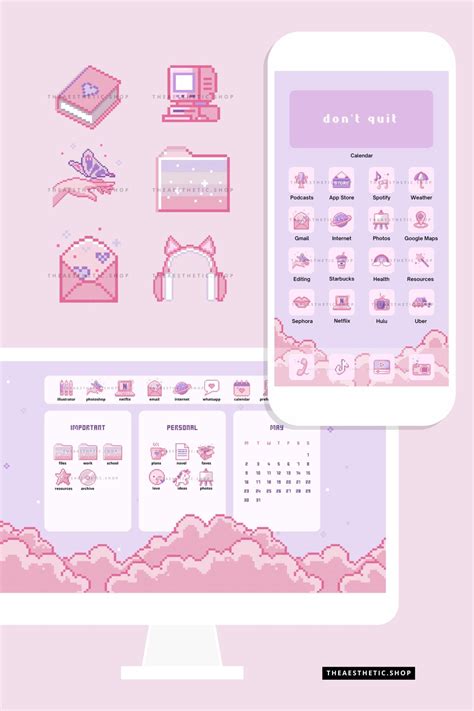 Kawaii Aesthetic Tech Customization Kit 112 Phone Desktop Icons