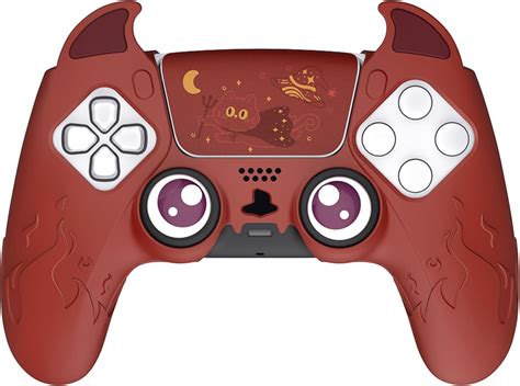 Playvital Cute Demon Controller Silicone Case For Ps5 Kawaii Controller Cover Gamepad Skin
