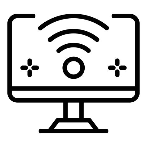 Wifi On Computer Icon Outline Style 15664427 Vector Art At Vecteezy
