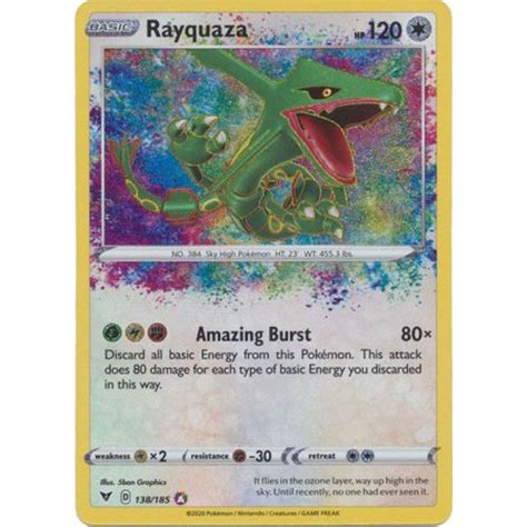 Rayquaza Sword Shield Vivid Voltage 138 185 Amazing Rare