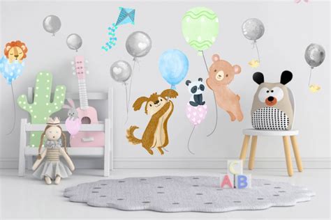 Naklejki dla dzieci bajka balony króliczki 41486 Sklep Naklejkomania