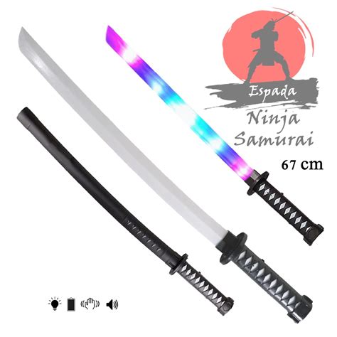 Katana Espada De Brinquedo Espada Ninja Samurai Luzes E Som Shopee Brasil