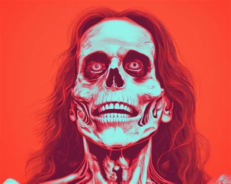 Premium Photo An Illustration Of A Woman With A Skeleton Face