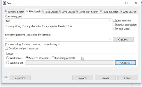 Java How To Search For File And File Contents In Eclipse Stack Overflow