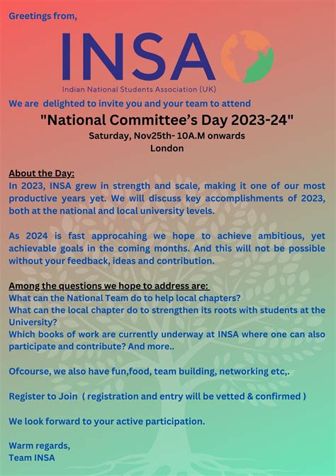 Insa National Committees Day Insa