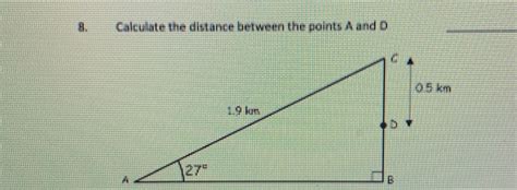 Solved Calculate The Distance Between The Points A And D Math