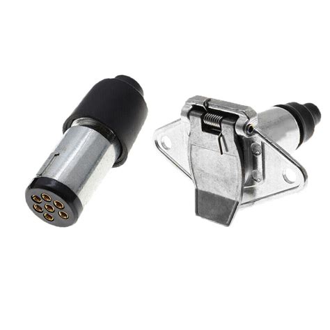 7 Pin Round Plug Small Female Metal 7 Pin Round Male Slim Trailer Ca