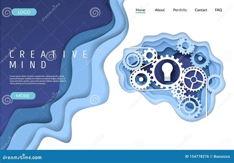 creative mind vector website landing page design template stock vector