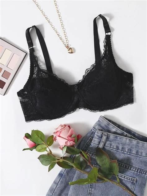 Floral Lace Push Up Bra Bh