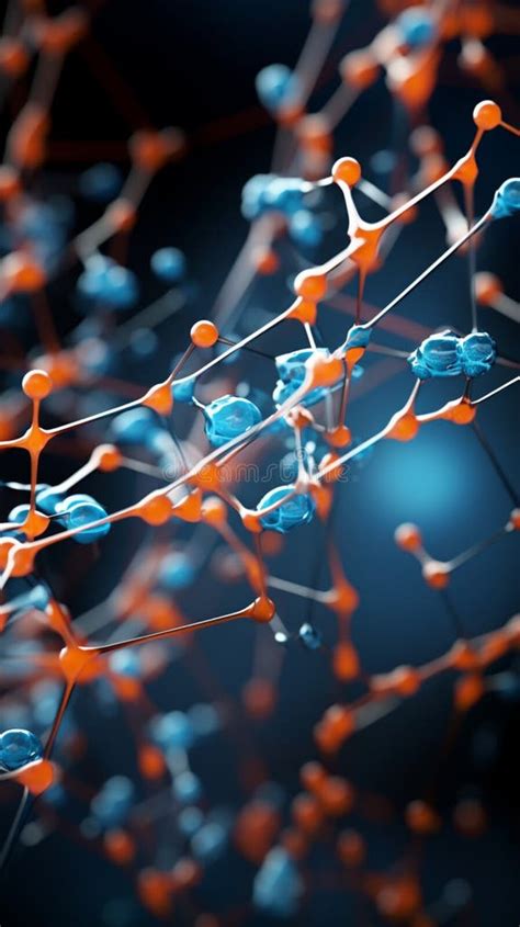 A Complex Biological Gene Structure Visualized Through 3d Rendering With Lines And Nodes Stock