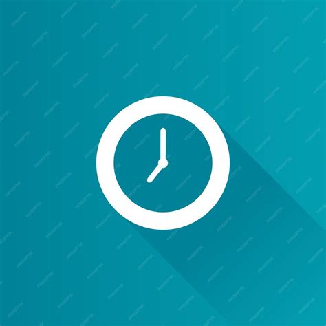 Premium Vector Clock Flat Color Icon Long Shadow Vector Illustration