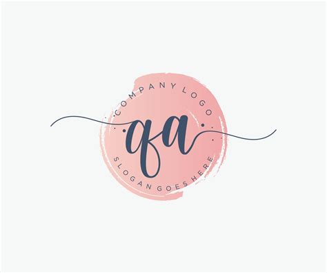 Initial QA Feminine Logo Usable For Nature Salon Spa Cosmetic And Beauty Logos Flat Vector