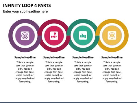 Infinity Loop 4 Parts PowerPoint Template PPT Slides