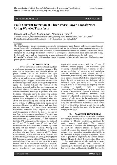 Pdf Fault Current Detection Of Three Phase Power Transformer