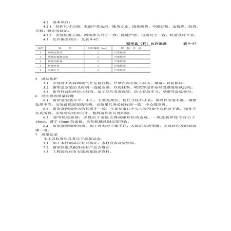 细木花饰工程木窗帘盒金属窗帘杆安装工艺标准 pdf 施工文档 土木在线