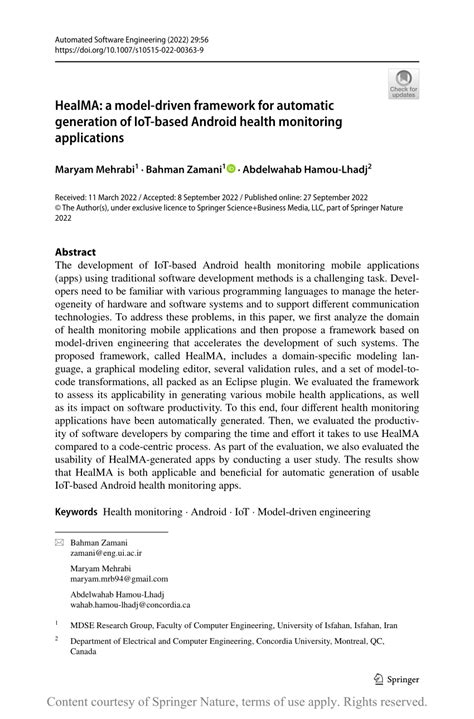Healma A Model Driven Framework For Automatic Generation Of Iot Based