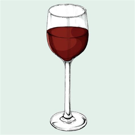 Premium Vector Hand Drawn Red Wine Glass
