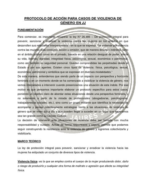 Protocolo Violencia De Género Jj Pdf La Violencia Contra Las