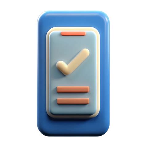 3d Render Of A Mobile App With Check Mark And Two Input Fields